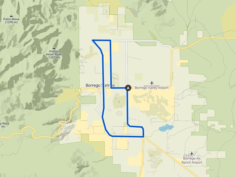 Galleta Meadows Sculptures loop — Borrego Springs | road ride | Komoot
